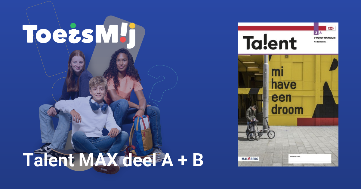 Talent MAX deel A + B Vwo/gymnasium Klas 3 Oefentoetsen, Antwoorden en ...